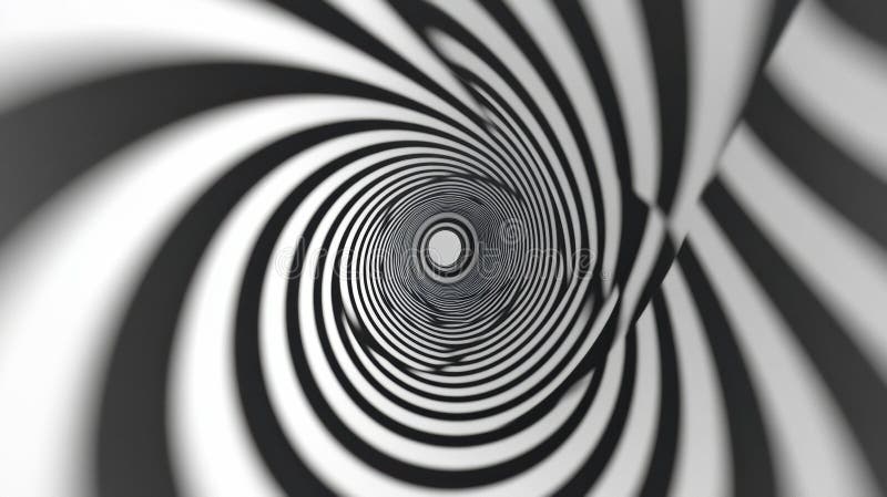 Hypnotic Black and White Spiral Illusion Creating Deep Visual Effect ...