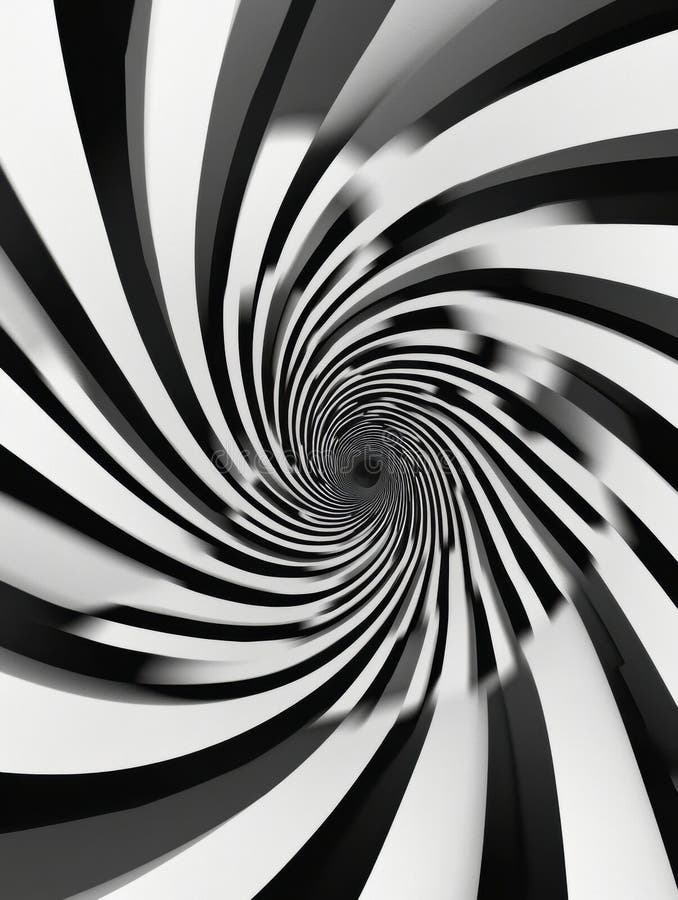 Hypnotic Black and White Spiral Illusion Creating Depth Perception with ...