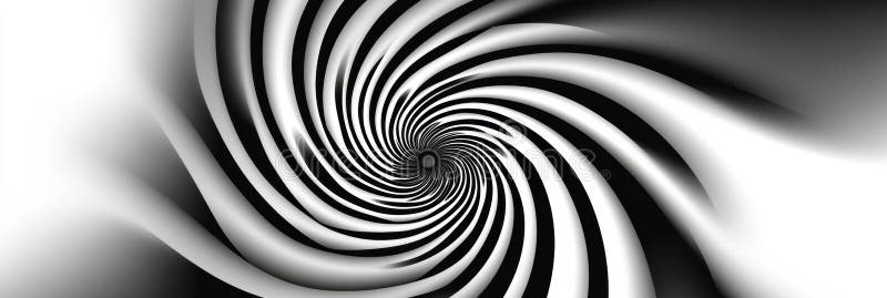 Hypnotic Black and White Spiral with Optical Illusion Effects Creating a Mesmerizing Sense of ...
