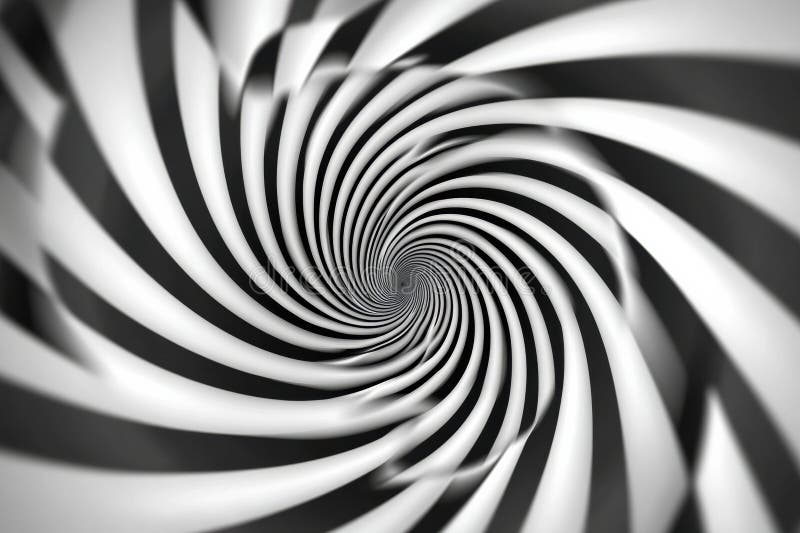 Hypnotic Black and White Spiral Pattern Creating an Optical Illusion ...