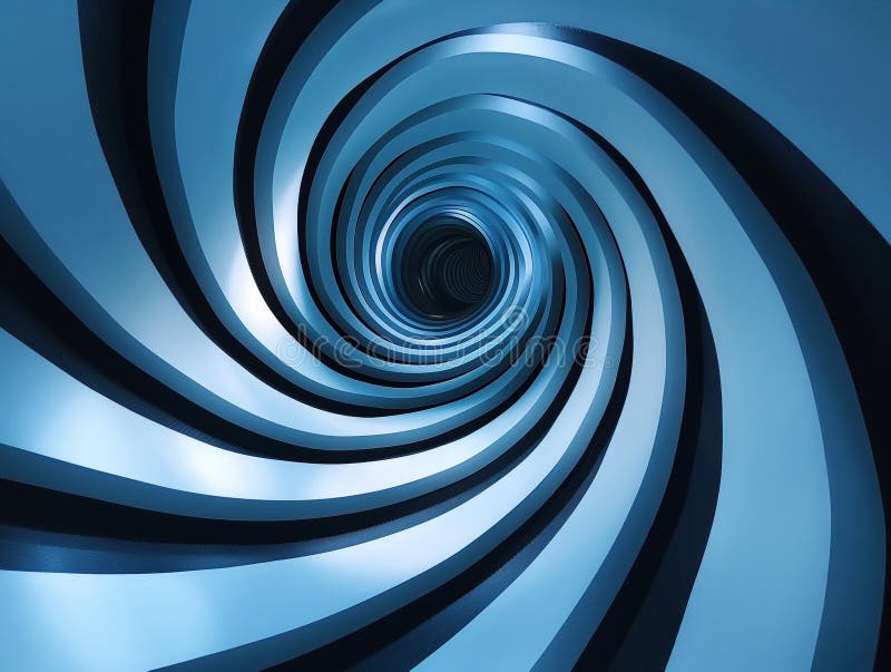 Hypnotic Blue Spiral Tunnel Stock Image - Image of artistic, dynamic ...