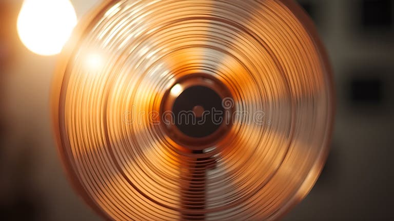 Hypnotic Circular Copper Coil Pattern with an Illuminated Ambiance ...