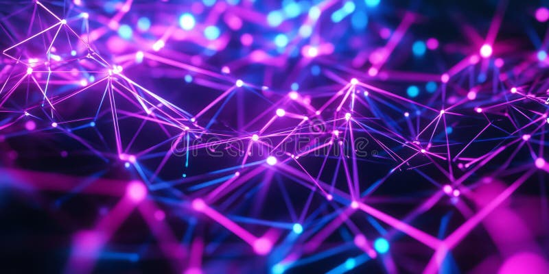 A Hypnotic 3D Abstract Background with Interconnected Glowing Lines ...