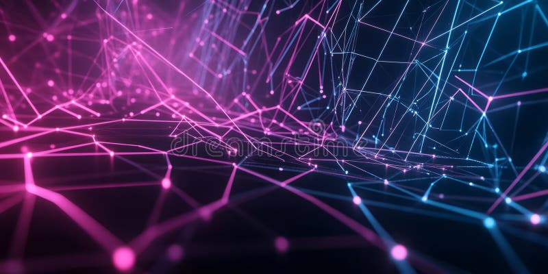 A Hypnotic 3D Abstract Background with Interconnected Glowing Lines ...