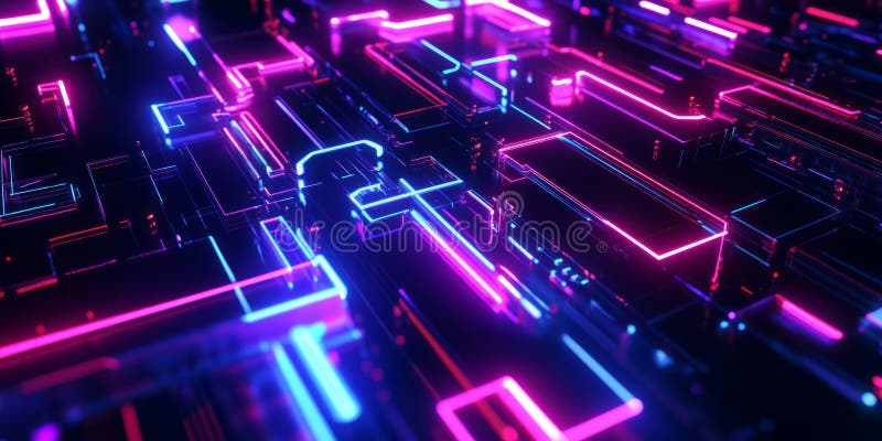 A Hypnotic 3D Abstract Background Showcasing Interconnected Glowing ...
