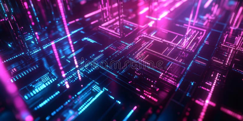 A Hypnotic 3D Abstract Background Showcasing Interconnected Glowing ...