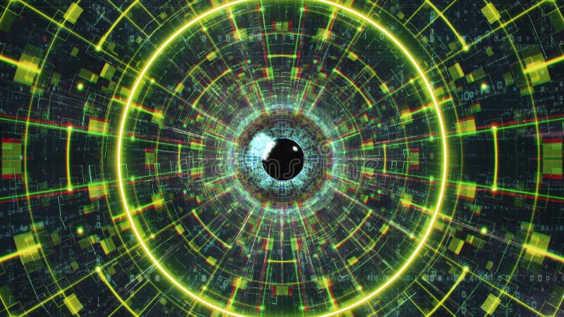 Hypnotic Eye Approaching Psychedelic Seamless Loop. Stock Illustration ...