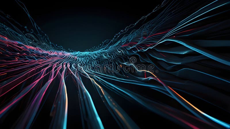 A Hypnotic, Fluid Motion of Sound Vibrations in a Dark Space Stock ...