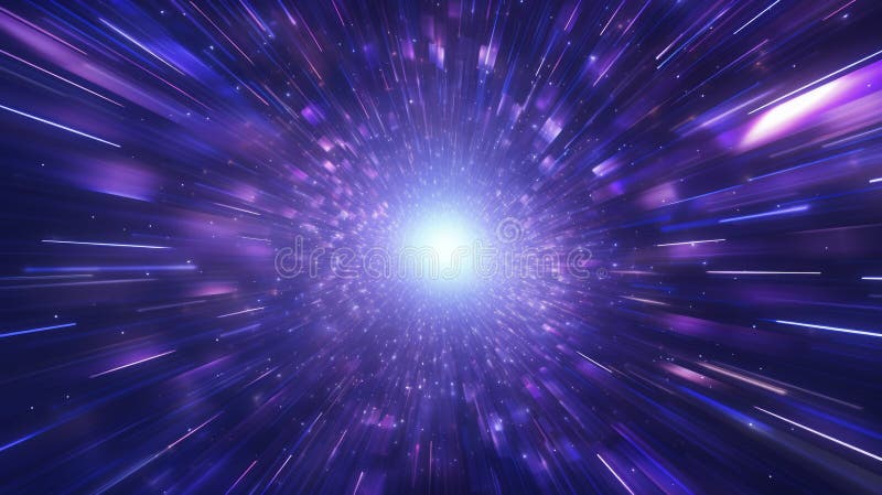 Hypnotic Hyper Space Tunnel with Glowing Particles Stock Illustration ...