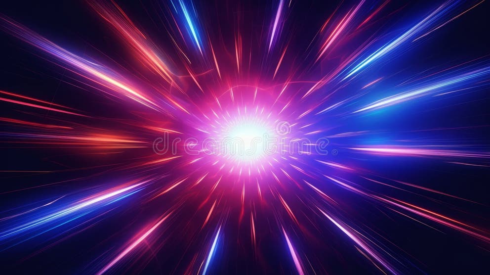 Hypnotic Hyper Space Vortex with Neon Lights Stock Illustration ...