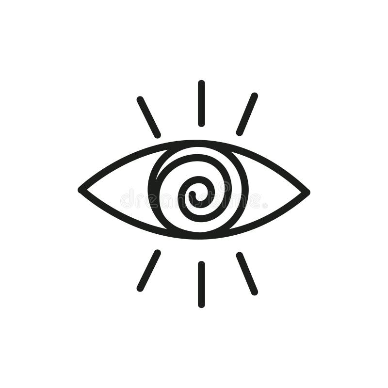 Hypnotic Icon Flat Line Symbol Set Stock Illustration - Illustration of ...