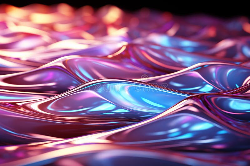 Hypnotic Metallic Waves: a Lustrous Fusion of Color and Light. AI ...