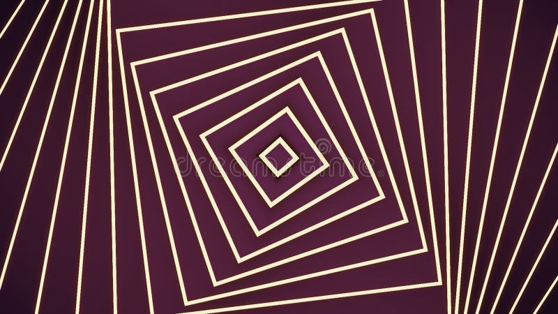 Hypnotic Mirror Spiral of Squares. Motion. Geometric Spiral of Square ...