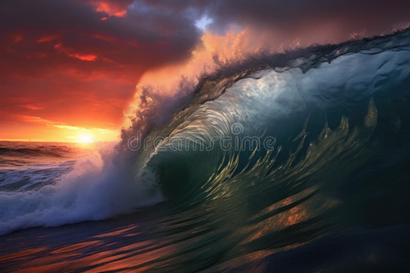 Hypnotic Ocean Calm Waves. Generate Ai Stock Illustration ...