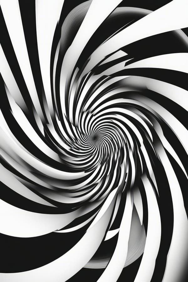 A Hypnotic Optical Illusion Pattern with Black and White Swirling Lines ...