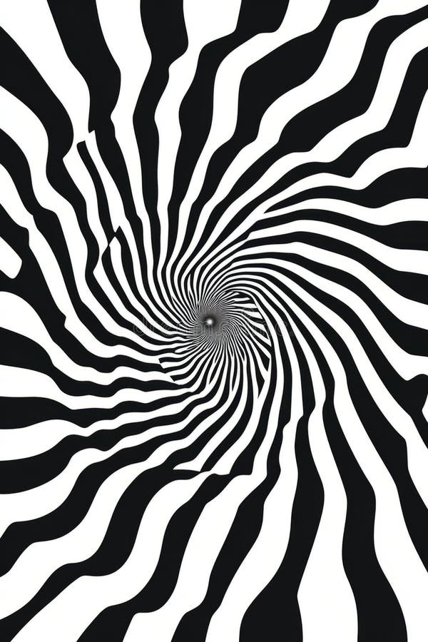 A Hypnotic Optical Illusion Pattern with Black and White Swirling Lines ...