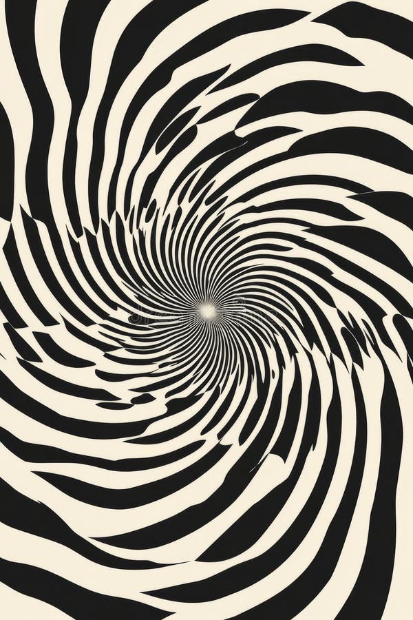 Hypnotic Optical Illusion Pattern Black White Swirling Lines Appear ...
