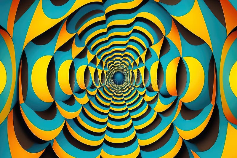 Hypnotic Optical Illusion Pattern with Repetitive Shapes and Vibrant ...