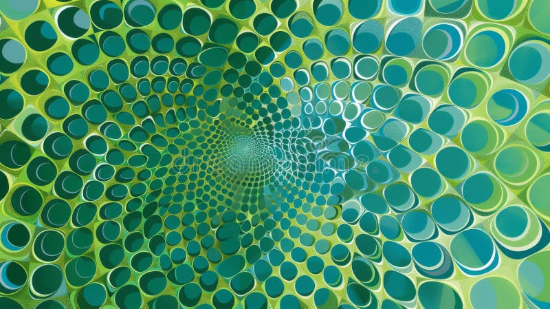 Hypnotic Organic Pattern of Interlocking Circles in Shades of Green ...