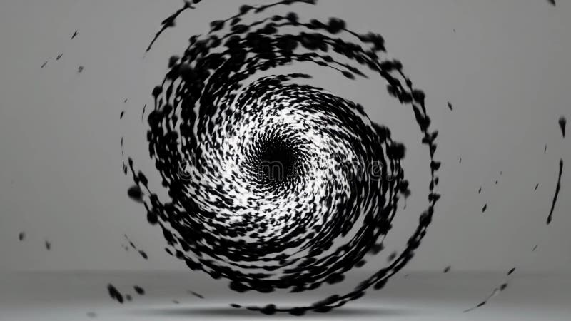 Hypnotic Particle Vortex Rotating on White Background Stock Video ...