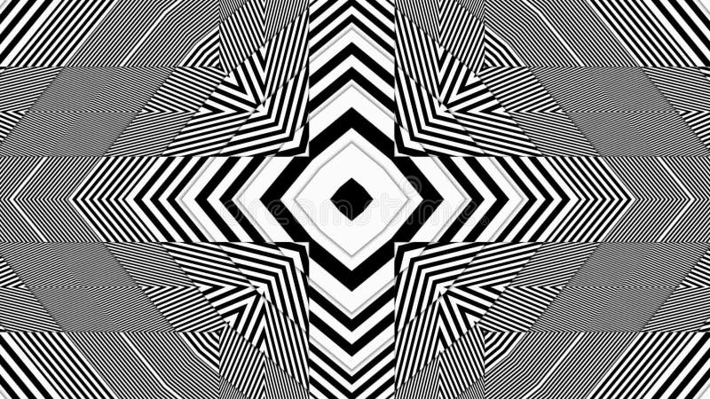 Hypnotic Black and White Box Line Optical Illusion Pattern. Stock Video ...