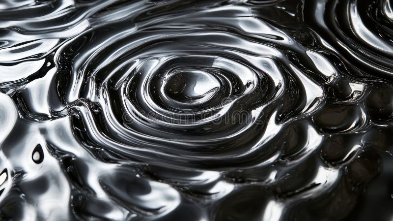 Hypnotic Ripples in Dark Water Creating Mesmerizing Liquid Patterns ...