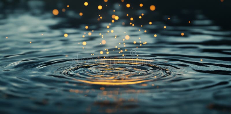 Hypnotic Ripples Produced by Droplets with Sparkling Bokeh at Night ...