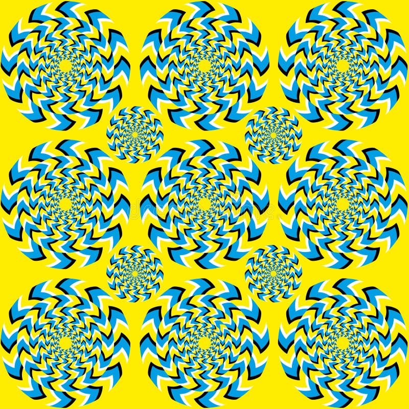 Hypnotic of Rotation. Perpetual Rotation Illusion. Background with ...