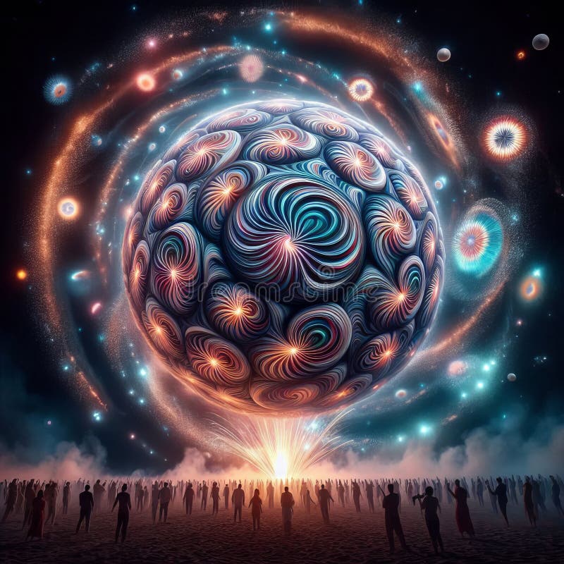 132 62. Hypnotic Shells_ Large, Spherical Fireworks Th Stock ...