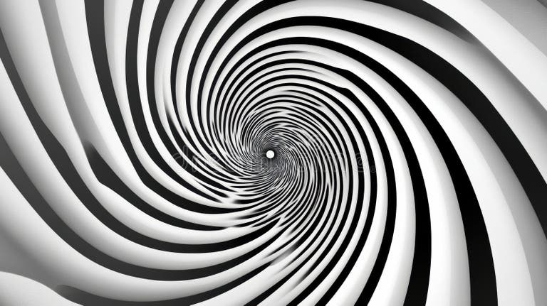 Hypnotic Spiral Pattern Creates a Mesmerizing Depth Effect with Black ...