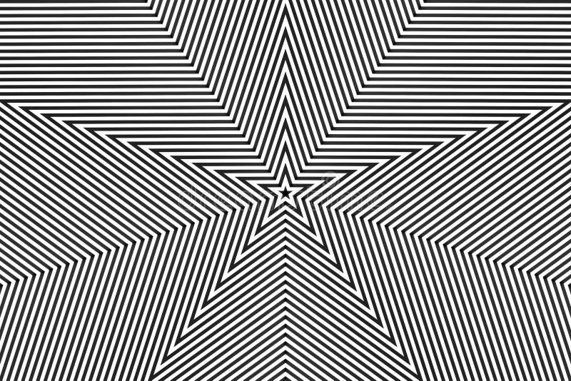 Hypnotic Star Shape Optical Illusion Stock Illustration - Illustration ...