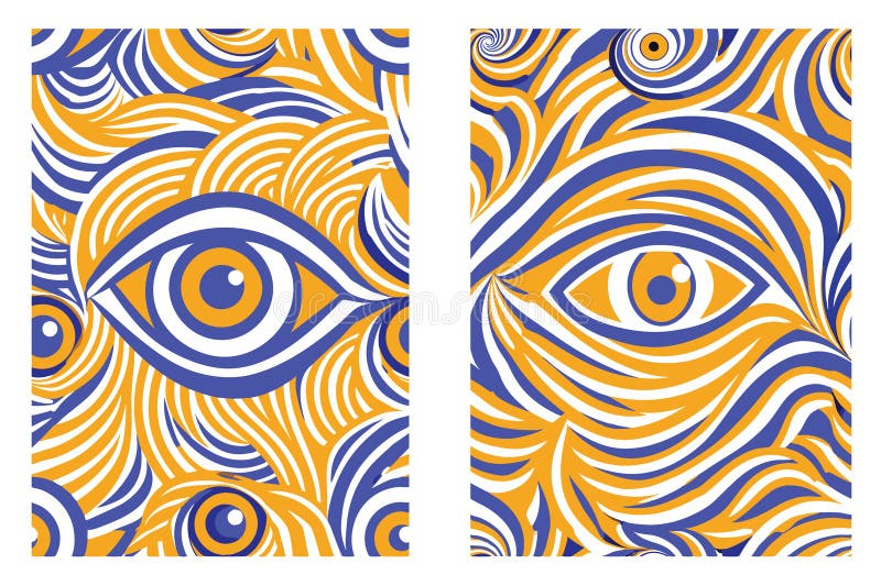 Hypnotic Swirling Eye Pattern Vector Designs Stock Illustration ...
