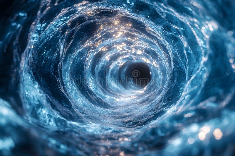 Hypnotic Swirling Vortex of Water and Light for Abstract Design and ...