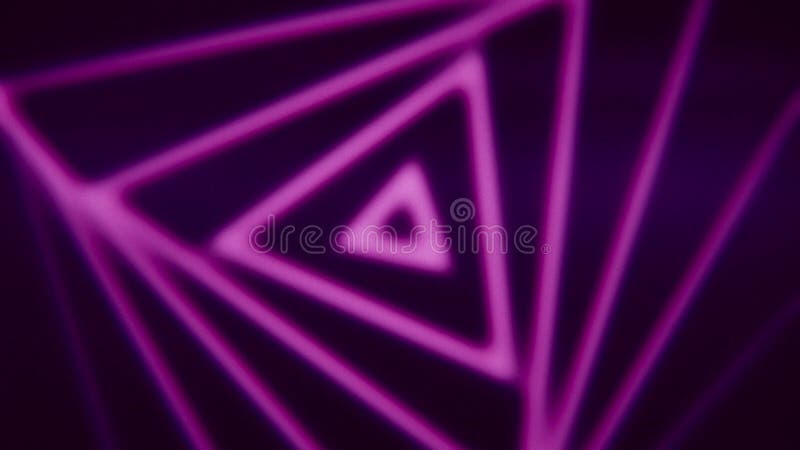 Hypnotic Triangular Animation. Animation. Neon Spiral of Appearing ...