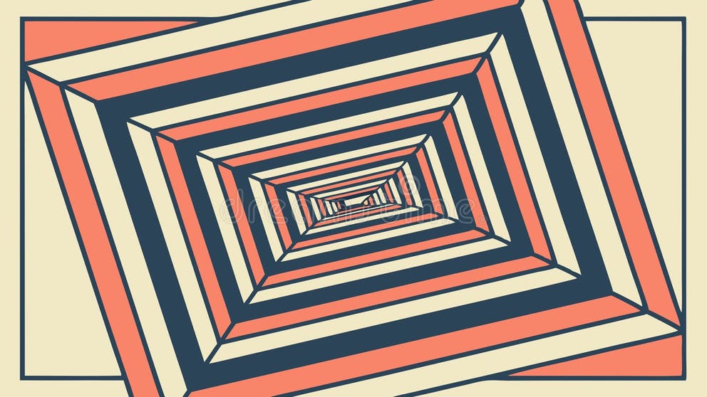 Hypnotic Tunnel of Concentric Rectangles Optical Illusion, Vector Design Generative AI Stock ...