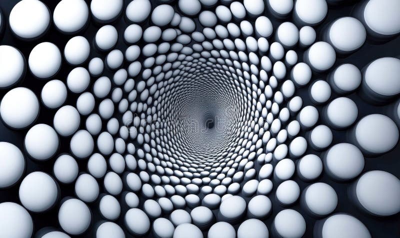 Hypnotic Vortex Effect with Diminishing White Spheres Creates an ...