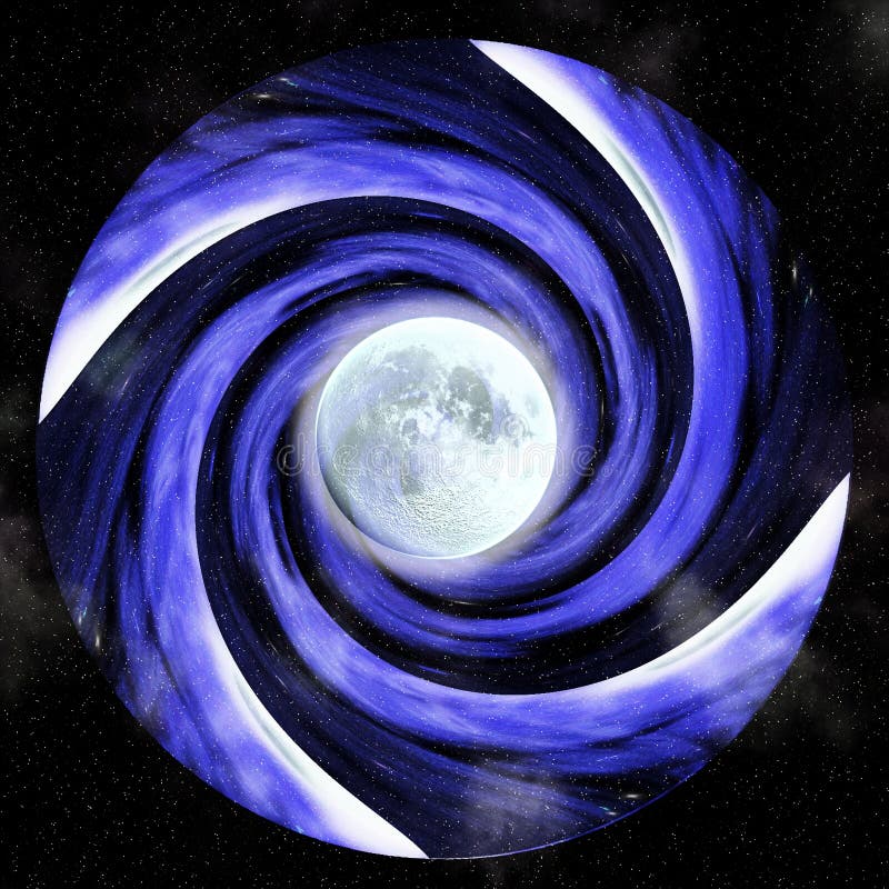 Hypnotic Vortex with Full Moon Stock Illustration - Illustration of ...