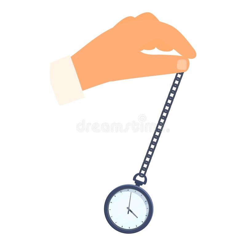 Hypnotist Hand Holding Pocket Watch Hypnosis Session Stock Vector ...