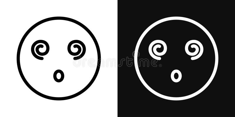Hypnotized Emoji Icon Set. Abstract Eye Crazy Face Vector Symbol in a ...