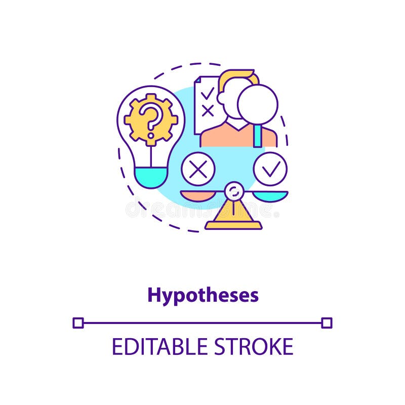 Hypotheses concept icon stock vector. Illustration of testable - 211584960