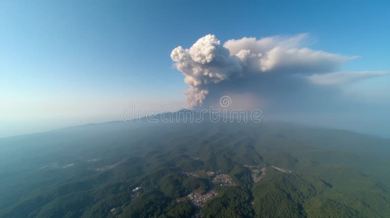 Hypothetic Conceptual: Volcanic Ash Cloud Over Volcanic Highlands Stock ...