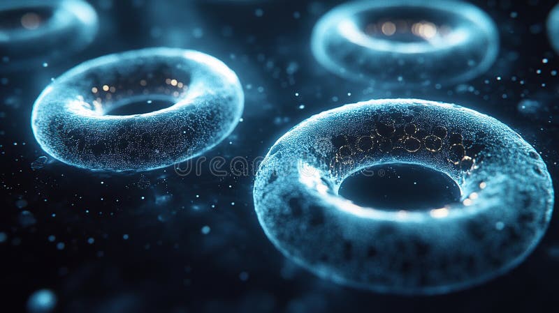 Hypothetical Biological Cells with Glowing Inner Structures Stock ...