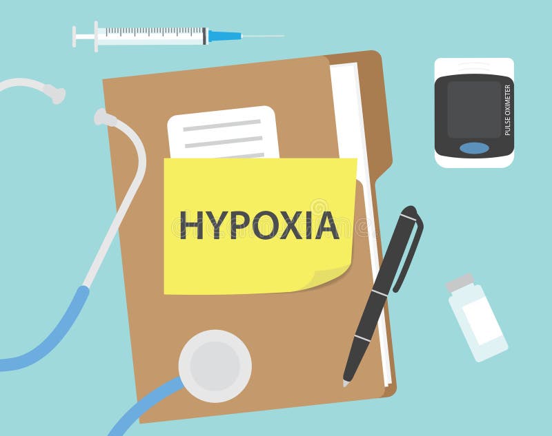 Hypoxia Written on Patient Files Stock Vector - Illustration of blood ...