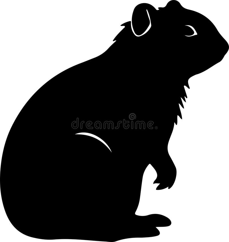 Hyrax Black Silhouette Generative Ai Stock Vector - Illustration of ...
