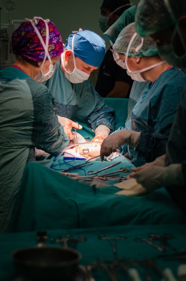 Hysterectomy Surgery.Team Surgeon at Work in Operating Room. Stock ...