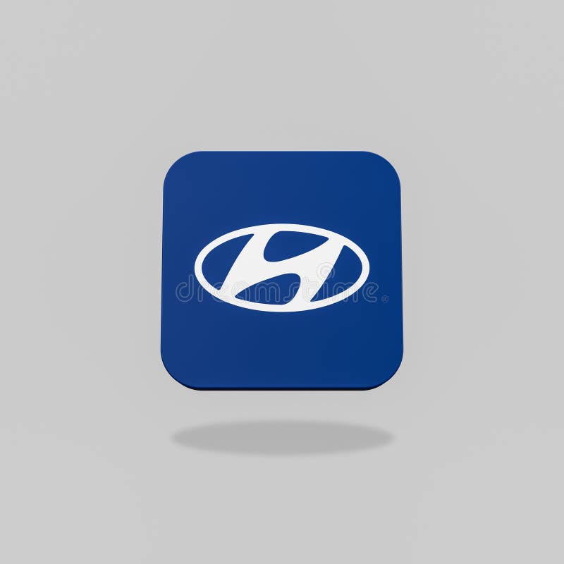 Hyundai App Icon on Flat Gray Background Editorial Stock Photo ...