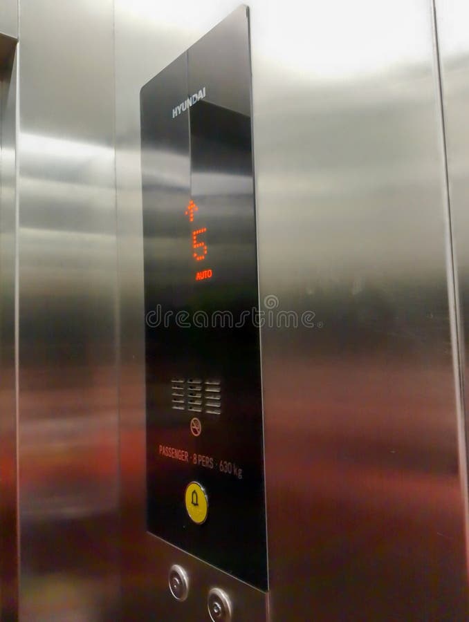 Hyundai Elevator Panel: Digital Display & Safety Editorial Stock Image - Image of digital ...