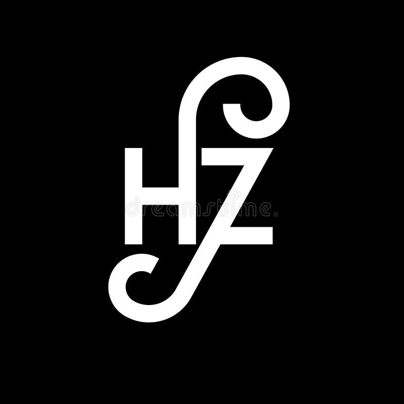 HZ Letter Logo Design on Black Background. HZ Creative Initials Letter ...
