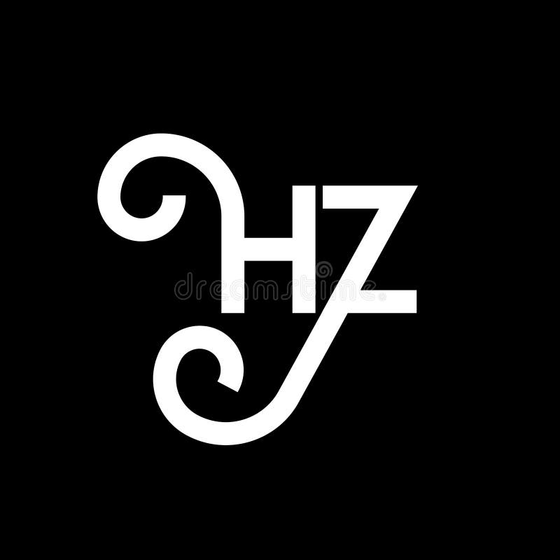 HZ Letter Logo Design on Black Background. HZ Creative Initials Letter ...