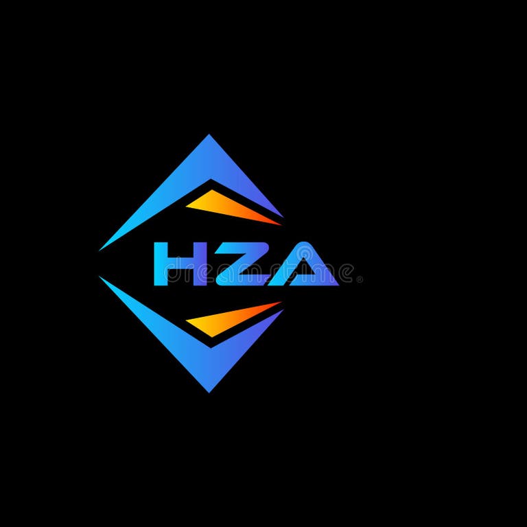 HZA Abstract Technology Logo Design on Black Background. HZA Creative ...